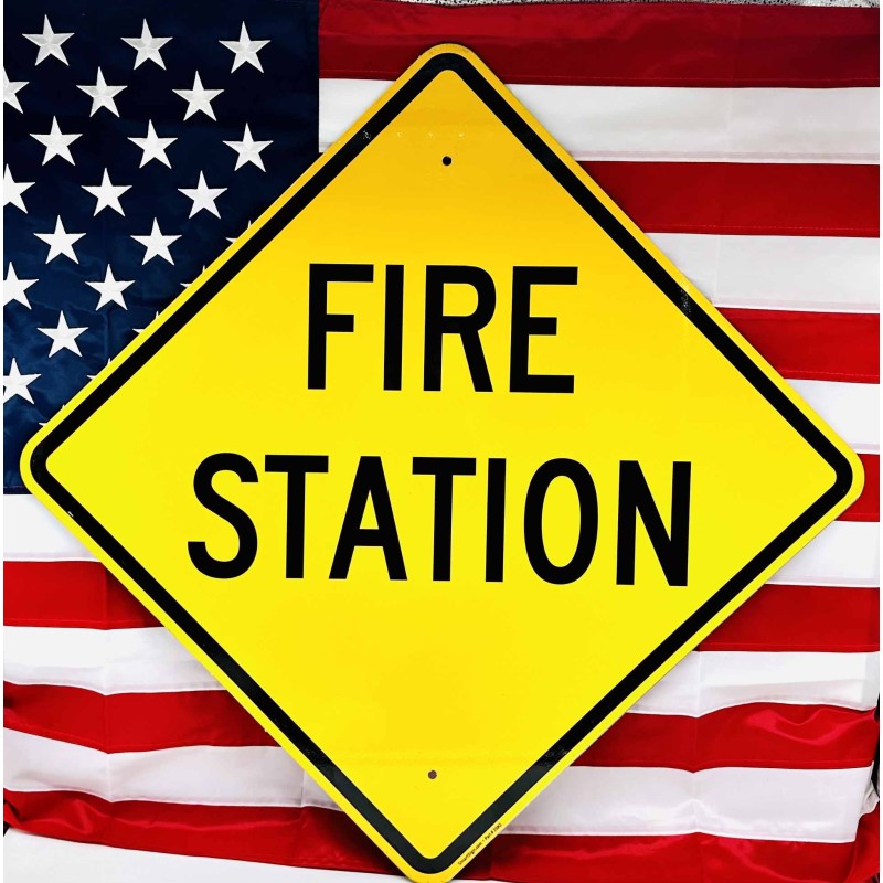 Road Signs Fire Station XXL | Panneau Routier Americain | American Style